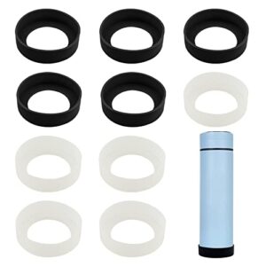 10 pack 65mm silicone coasters rubber bottoms tumblers sleeve water bottle bumpers insulation mat non-slip cup mug coaster (black + white)