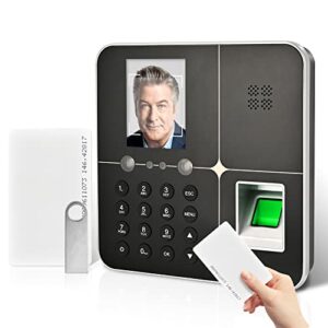 gelttulu fingerprint time clocks for employees, 4 in 1 attendance machine with fingerprint, face, rfid and password for business and office, 2.4 inch tft lcd scree