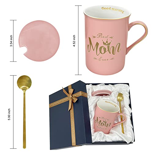 Gifts for Mom, EJTILAI Mom Gifts Birthday Gifts for Mom from Daughter Son, Mothers Day Christmas Day Gifts for Mom, 12 Oz Coffee Mug with Exquisite Box Packing Spoon, cup lids and greeting cards