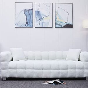 Akrenar 82" Modern Oversized Sofa, Sofas with Two Pillows, Couches for Living Room, Bedroom,Beige