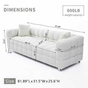 Akrenar 82" Modern Oversized Sofa, Sofas with Two Pillows, Couches for Living Room, Bedroom,Beige