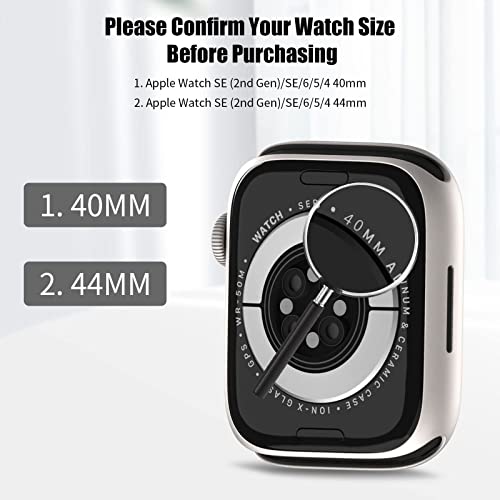 Commuter Apple Watch SE (2nd Gen)/SE/6/5/4 Screen Protector 40mm, [3 Pack] Hard PC Ultra-Thin Cover Built-in Tempered Glass Film for Apple Watch SE 2/SE/6/5/4 40mm, Black/Clear/Starlight