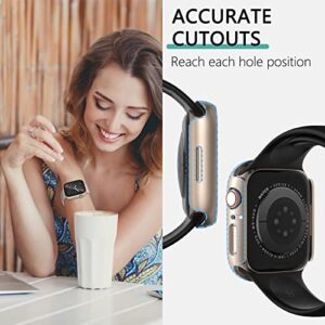 Commuter Apple Watch SE (2nd Gen)/SE/6/5/4 Screen Protector 40mm, [3 Pack] Hard PC Ultra-Thin Cover Built-in Tempered Glass Film for Apple Watch SE 2/SE/6/5/4 40mm, Black/Clear/Starlight