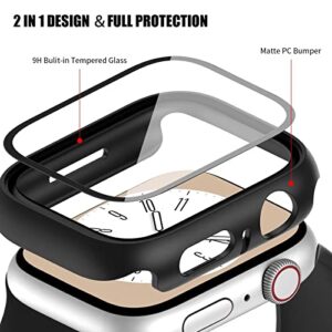 Commuter Apple Watch SE (2nd Gen)/SE/6/5/4 Screen Protector 40mm, [3 Pack] Hard PC Ultra-Thin Cover Built-in Tempered Glass Film for Apple Watch SE 2/SE/6/5/4 40mm, Black/Clear/Starlight