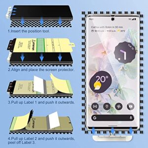 LK 2 Pack for Google Pixel 7 Pro Screen Protector 6.7-inch + 2 Pack Lens Protector with Positioning Tool, Self-Healing TPU Film, Touch Sensitive, HD Ultra-Thin