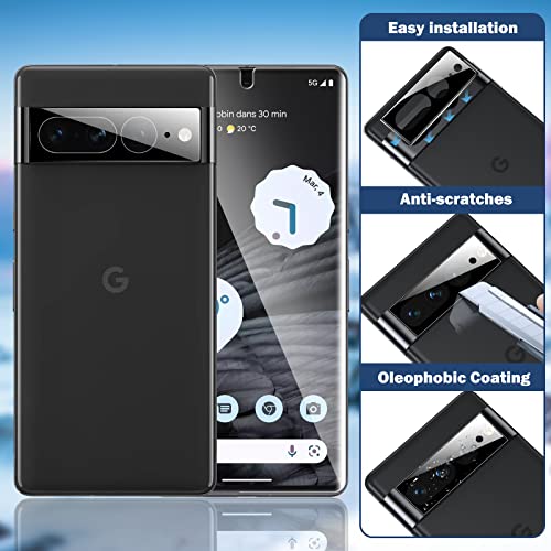 LK 2 Pack for Google Pixel 7 Pro Screen Protector 6.7-inch + 2 Pack Lens Protector with Positioning Tool, Self-Healing TPU Film, Touch Sensitive, HD Ultra-Thin