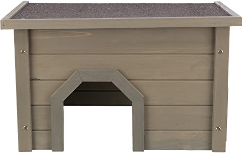 TRIXIE Natura Small Animal House, Rabbit Hideout, Playpen House, Shelter for Rabbits, Bunnies, Guinea Pigs, and Chinchillas, Gray-Green