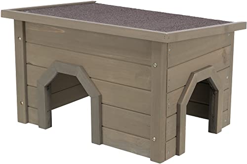 TRIXIE Natura Small Animal House, Rabbit Hideout, Playpen House, Shelter for Rabbits, Bunnies, Guinea Pigs, and Chinchillas, Gray-Green