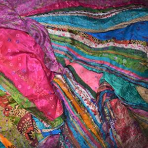 40 Qty 12"X12" Lot 100% Pure Silk Print Vintage Sari Fabric remnants Scrap Bundle Precut Fabric Squares for Craft Patchwork