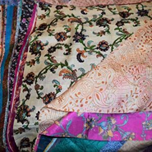 40 Qty 12"X12" Lot 100% Pure Silk Print Vintage Sari Fabric remnants Scrap Bundle Precut Fabric Squares for Craft Patchwork