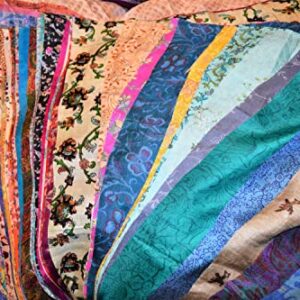 40 Qty 12"X12" Lot 100% Pure Silk Print Vintage Sari Fabric remnants Scrap Bundle Precut Fabric Squares for Craft Patchwork