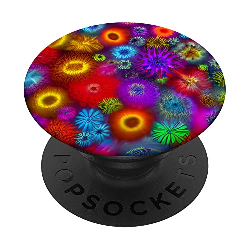 Colorful Magical Flowers and Blossoms PopSockets Swappable PopGrip