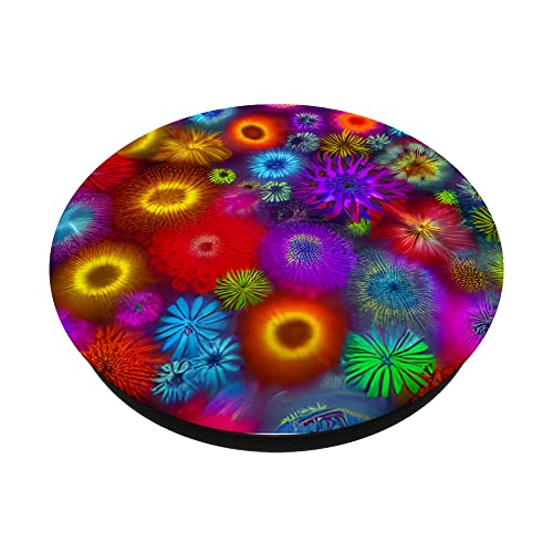 Colorful Magical Flowers and Blossoms PopSockets Swappable PopGrip