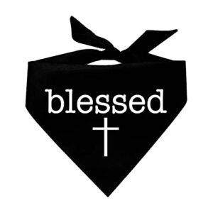 blessed with cross religious dog bandana dog bandana (assorted colors)