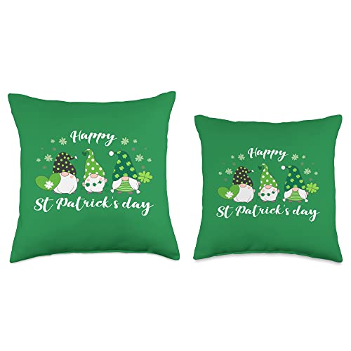 St. Patrick's Day by Content Design Studio Happy St Patricks Day, Green gnome, Irish Throw Pillow, 18x18, Multicolor