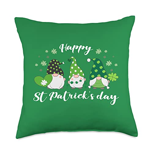 St. Patrick's Day by Content Design Studio Happy St Patricks Day, Green gnome, Irish Throw Pillow, 18x18, Multicolor