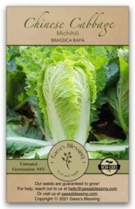 gaea's blessing seeds - chinese cabbage seeds - michihili heirloom - non-gmo seeds with easy to follow planting instructions - open-pollinated high yield heirloom 94% germination rate