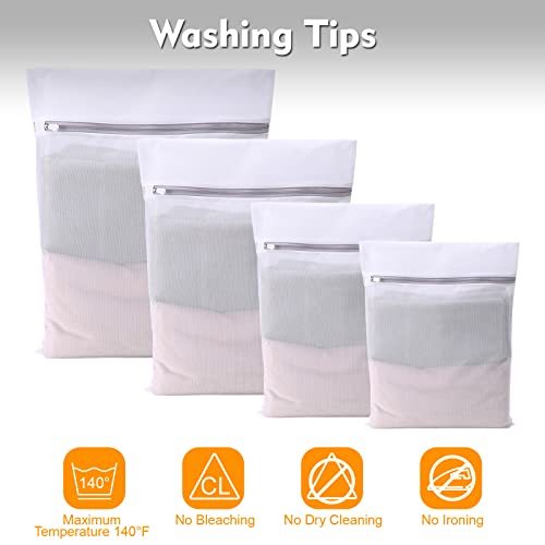 NAOKBOEE 10 Packs Mesh Laundry Bags for Delicates, Washing Machine Wash Bags, for Lingerie, Bra, Socks, Underwear, Baby Clothes, Travel Storage（1 Extra Large, 3 Large, 3 Medium, 3 Small）