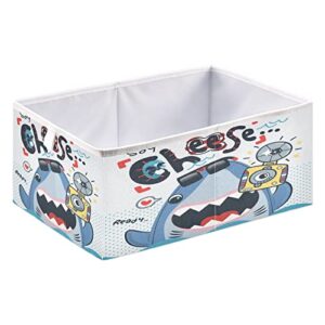 Kigai Shark Cube Storage Bins - 11x11x11 In Large Foldable Storage Basket Fabric Storage Baskes Organizer for Toys, Books, Shelves, Closet, Home Decor