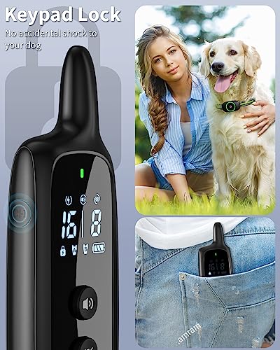 Dog Shock Collar for 2 Dogs, Dog Training Collar with Remote for Large Medium Small Dogs, Rechargeable E-Collar Waterproof Collars with 3 Training Modes, Range up to 3300Ft