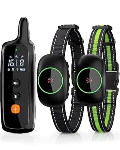 dog shock collar for 2 dogs, dog training collar with remote for large medium small dogs, rechargeable e-collar waterproof collars with 3 training modes, range up to 3300ft