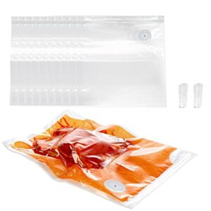 vicarko vacuum sealer bags, vacuum storage bags, sous vide bags, reusable bags, food saver zipper bags, upgraded valve, bpa free,10 pcs, 2.9l, 11.0 x 10.5"