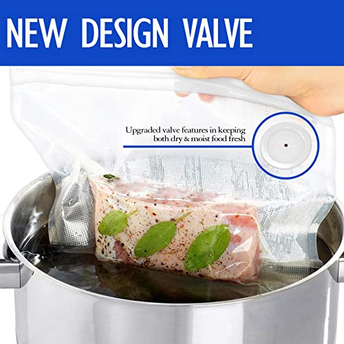 VICARKO Vacuum Sealer Bags, Vacuum Storage Bags, Sous Vide Bags, Reusable Bags, Food Saver Zipper Bags, Upgraded Valve, BPA Free,10 Pcs, 2.9L, 11.0 x 10.5"