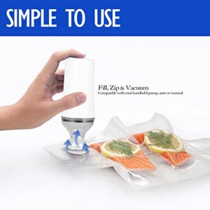 VICARKO Vacuum Sealer Bags, Vacuum Storage Bags, Sous Vide Bags, Reusable Bags, Food Saver Zipper Bags, Upgraded Valve, BPA Free,10 Pcs, 2.9L, 11.0 x 10.5"