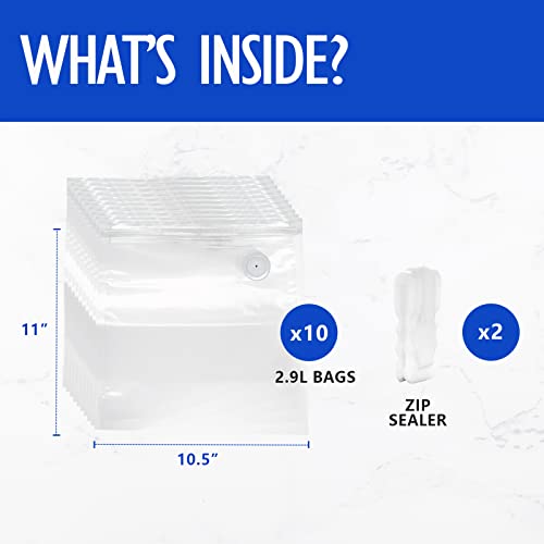 VICARKO Vacuum Sealer Bags, Vacuum Storage Bags, Sous Vide Bags, Reusable Bags, Food Saver Zipper Bags, Upgraded Valve, BPA Free,10 Pcs, 2.9L, 11.0 x 10.5"