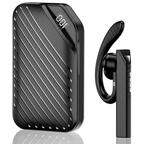 MICJIASD Bluetooth Headset, Bluetooth Earpiece with 500mAh Charging Case 50H Playtime, V5.1 Hands-Free Wireless with Noise Canceling Dual-Mic, for Business,Office and Driving