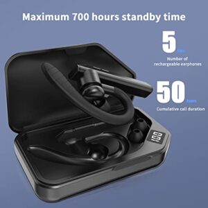 MICJIASD Bluetooth Headset, Bluetooth Earpiece with 500mAh Charging Case 50H Playtime, V5.1 Hands-Free Wireless with Noise Canceling Dual-Mic, for Business,Office and Driving