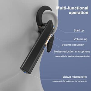 MICJIASD Bluetooth Headset, Bluetooth Earpiece with 500mAh Charging Case 50H Playtime, V5.1 Hands-Free Wireless with Noise Canceling Dual-Mic, for Business,Office and Driving