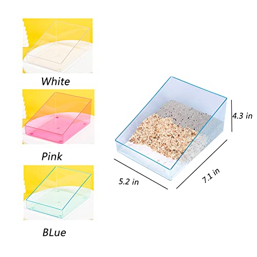 Acsist Hamster Sand Bath Container Acrylic Sand-Bath Box Guinea Pigs Bathroom Shower Toilet Digging Sand Small Animals Bathtub for Gerbil Guinea Pig Hedgehog(Pink)