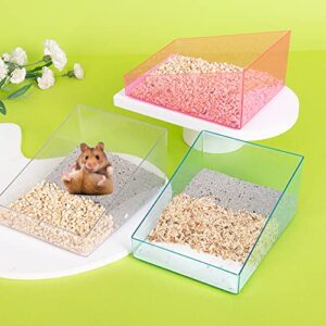 Acsist Hamster Sand Bath Container Acrylic Sand-Bath Box Guinea Pigs Bathroom Shower Toilet Digging Sand Small Animals Bathtub for Gerbil Guinea Pig Hedgehog(Pink)