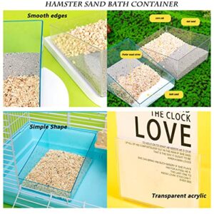 Acsist Hamster Sand Bath Container Acrylic Sand-Bath Box Guinea Pigs Bathroom Shower Toilet Digging Sand Small Animals Bathtub for Gerbil Guinea Pig Hedgehog(Pink)