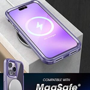 SUPCASE Unicorn Beetle Edge Mag Case for iPhone 14 Pro Max 6.7", Compatible with MagSafe Slim Frame Clear Protective Case with Built-in Screen Protector (Mauve)