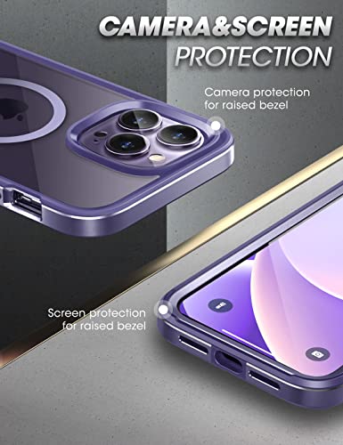 SUPCASE Unicorn Beetle Edge Mag Case for iPhone 14 Pro Max 6.7", Compatible with MagSafe Slim Frame Clear Protective Case with Built-in Screen Protector (Mauve)