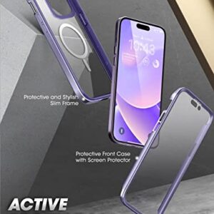 SUPCASE Unicorn Beetle Edge Mag Case for iPhone 14 Pro Max 6.7", Compatible with MagSafe Slim Frame Clear Protective Case with Built-in Screen Protector (Mauve)