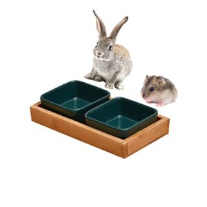 acsist hamster bowl guinea pig ceramic water bowl hamster food dish small animal bowl prevent knocking over for dwarf hamster syrian hamster rabbit gerbil chinchilla hedgehog (green)