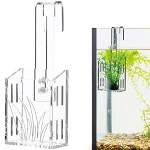 popetpop fish tank transparent decs - water planter hanging aquatic holder fish tank aquarium planting cup crystal glass aquatic garden kit indoor sturdy water plant container