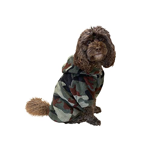 Plush For Life Dog Hoodie, Dog Sweater Boys Warm Cute Cozy Pet Clothes Dog Winter Coat, Pet Gifts, Camo, X Large