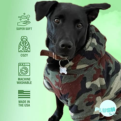 Plush For Life Dog Hoodie, Dog Sweater Boys Warm Cute Cozy Pet Clothes Dog Winter Coat, Pet Gifts, Camo, X Large