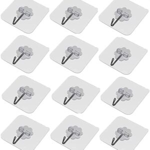 pure touch 20pcs adhesive wall hooks waterproof heavy duty 20lbs max for bathroom kitchen outdoor car coat hanger