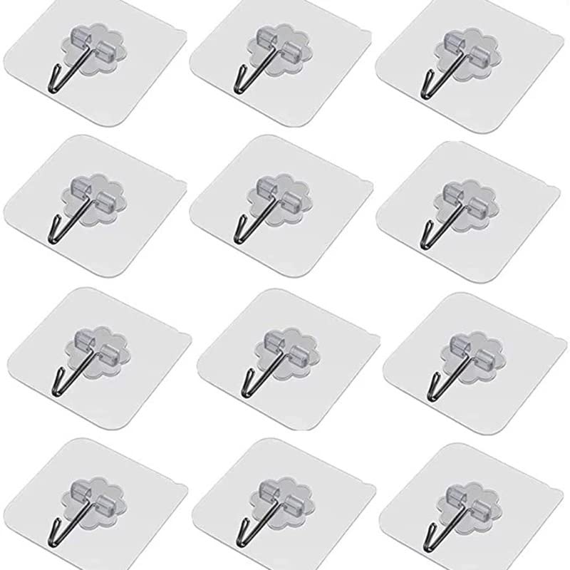 Pure Touch 20PCS Adhesive Wall Hooks Waterproof Heavy Duty 20LBS max for Bathroom Kitchen Outdoor Car Coat Hanger