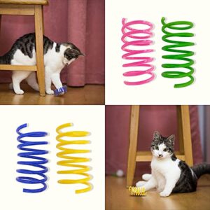 AGYM Cat Spring Toys, 20 Packs Spiral Spring for Indoor Cats, Colorful & Durable Plastic Spring Coils Attract Cats to Swat, Bite, Hunt, Interactive Spring Toys for Cats and Kittens