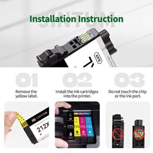 JINTUM 212XL Ink Cartridge Black Remanufactured Epson 212 Ink Cartridges for Epson 212XL T212XL for use with Expression Home XP-4100 XP-4105 Workforce WF-2850 WF-2830 Printer (2 Black)