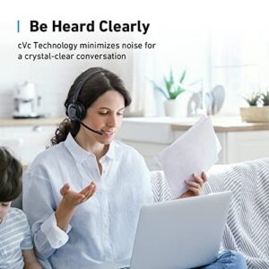 AnkerWork H300 Bluetooth Mono Headset with Leading Noise Cancelling Performance via CVC and 2 Mics, Bluetooth 5.1 with Dongle for PC and Phone, 60 Hours Talk Time, for Meetings/Classes/Call Centers