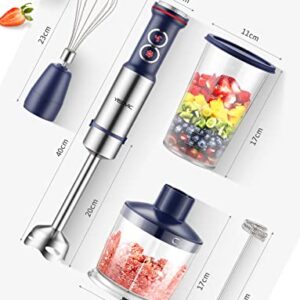 YISSVIC Hand Blender 1200W 5 In 1 Immersion Blender 12 Speed Stick Blender with 500ml Food Grinder 700ml Container Chopper Whisk Puree Infant Food, Smoothies, Sauces Soups