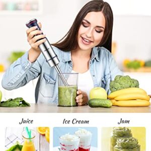 YISSVIC Hand Blender 1200W 5 In 1 Immersion Blender 12 Speed Stick Blender with 500ml Food Grinder 700ml Container Chopper Whisk Puree Infant Food, Smoothies, Sauces Soups