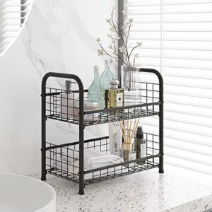 multi-purpose under sink organizer, bathroom trays, holders&shelves unit with adjustable feet, metal steel storage tower organizer rack basket cart for bathroom, living room, balcony, kitchen